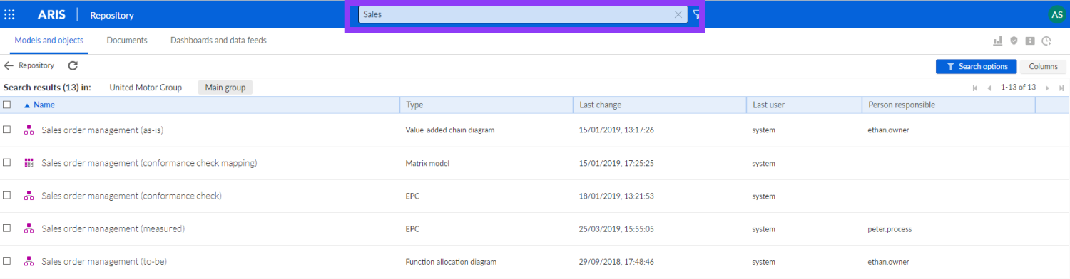 Improved search experience with ARIS 10 SR22 – Part 1: ARIS repository search | ARIS BPM Community